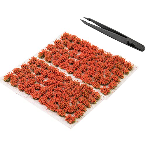 106 Pcs Miniature Flower Cluster Static Grass Model Grass Tufts Artificial Grass Bushy Tuft Lowland Shrub for DIY Model Railway Fairy Garden Diorama Scenery (Set A)