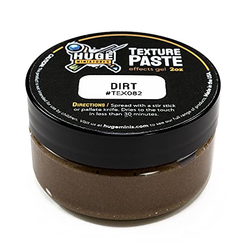 Huge Miniatures Texture Paste, Dirt Model Basing Paint for Tabletop Gaming Scenery and Diorama Building by Huge Minis – 2oz Resealable Jar