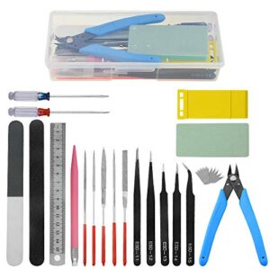 wmycongcong 29 pcs modeler basic tools craft set hobby building tools kit for gundam professional model assemble building repairing and fixing