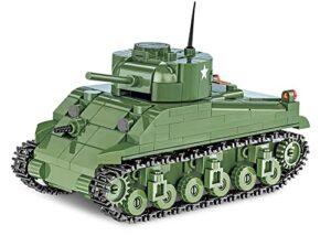 cobi historical collection world war ii sherman m4a1 tank, green, 1:48 scale