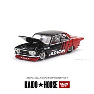 Datsun 510 Pro Street Advan Yokohama (by Jun Imai) Kaido House 1/64 Diecast Model Car True Scale Miniatures KHMG032