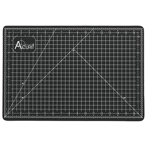 Acurit Self-Healing Cutting Mats - Self-Healing Craft Mats for Cutting, Measurements, Studios, Design, & More! - [Black - 18x24"]