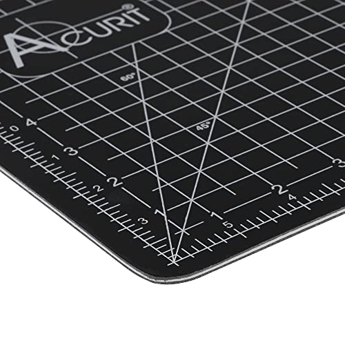 Acurit Self-Healing Cutting Mats - Self-Healing Craft Mats for Cutting, Measurements, Studios, Design, & More! - [Black - 18x24"]