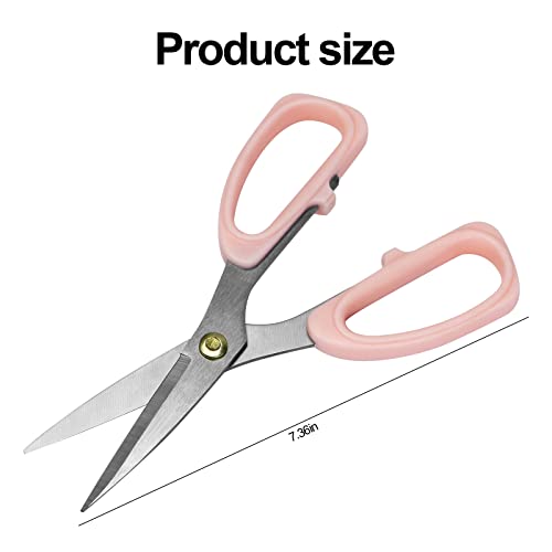 All Purpose 8" Scissors Heavy Duty Ergonomic Comfort Grip Shears Sharp Scissors for Office Home Household (Pink)