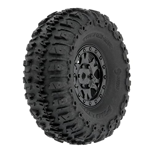 Pro-line Racing 1/24 Trencher F/R 1.0" Tires Mounted 7mm Black Impulse 4 SCX24 PRO1020910