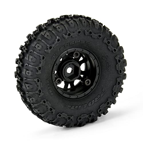 Pro-line Racing 1/24 Trencher F/R 1.0" Tires Mounted 7mm Black Impulse 4 SCX24 PRO1020910