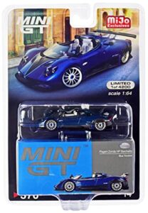 truescale miniatures pagani zonda hp barchetta conv. blue tricolore met. & carbon w/white interior ltd ed to 4200 pcs 1/64 diecast model car true scale mgt00370