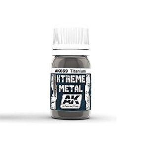 ak interactive 30ml extreme metal paints titanium # 669