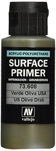 Vallejo Us Olive Drab Primer Acrylic Polyurethane, 2 Fl Oz (Pack of 1) (VJ73608)