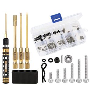 injora rc car tool kit- hex screwdriver 0.05inch 1.5mm, hex nut drivers 4mm, screws kit for axial scx24 c10 deadbolt jlu gladiator bronco other rc model