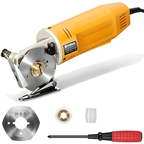 RoMech Mini Electric Cloth Cutter, Rotary Blade Fabric Cutting Machine, Octagonal Knife, Electric Rotary Scissors for Multi Layer Leather Wool (RM-031)