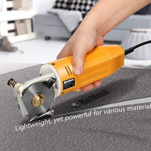 RoMech Mini Electric Cloth Cutter, Rotary Blade Fabric Cutting Machine, Octagonal Knife, Electric Rotary Scissors for Multi Layer Leather Wool (RM-031)