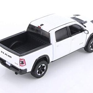 Showcasts 2019 Dodge Ram 1500 Crew Cab Rebel Pickup Truck, White 79358W - 1/24 Scale Diecast Model Toy Car