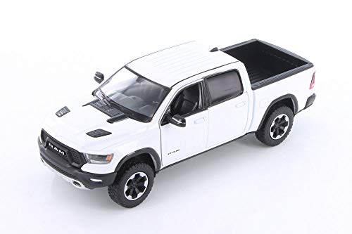 Showcasts 2019 Dodge Ram 1500 Crew Cab Rebel Pickup Truck, White 79358W - 1/24 Scale Diecast Model Toy Car