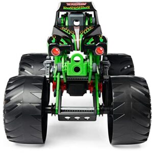 Meccano Junior, Official Monster Jam Grave Digger Monster Truck STEM Model Building Kit with Pull-Back Motor, Kids Toys for Ages 5 and up