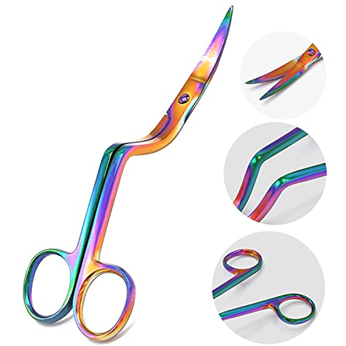 AAProTools Rainbow Color Machine Embroidery Scissors 6" Large Double Curved Scissors - Stainless Steel Embroidery Supplies