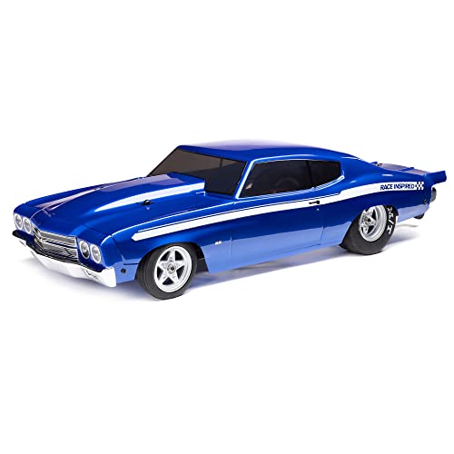 Losi RC Car 1/16 1970 Chevelle 2 Wheel Drive Mini No Prep Drag Car RTR Includes Everything Needed no Other purchases Required Blue LOS01023T1