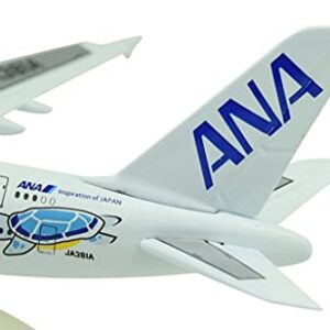 TANG DYNASTY(TM) 1:500 15cm A380 ANA Sea Turtle Metal Airplane Model Plane Toy Plane Model (Blue)