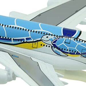 TANG DYNASTY(TM) 1:500 15cm A380 ANA Sea Turtle Metal Airplane Model Plane Toy Plane Model (Blue)