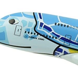 TANG DYNASTY(TM) 1:500 15cm A380 ANA Sea Turtle Metal Airplane Model Plane Toy Plane Model (Blue)