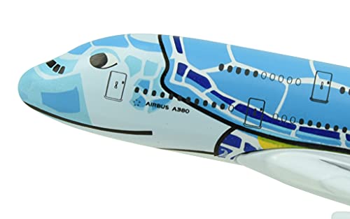 TANG DYNASTY(TM) 1:500 15cm A380 ANA Sea Turtle Metal Airplane Model Plane Toy Plane Model (Blue)