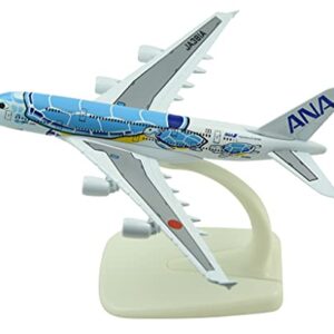 TANG DYNASTY(TM) 1:500 15cm A380 ANA Sea Turtle Metal Airplane Model Plane Toy Plane Model (Blue)