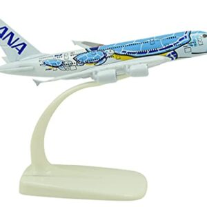 TANG DYNASTY(TM) 1:500 15cm A380 ANA Sea Turtle Metal Airplane Model Plane Toy Plane Model (Blue)