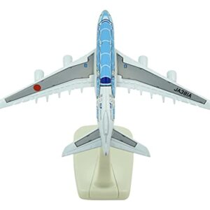 TANG DYNASTY(TM) 1:500 15cm A380 ANA Sea Turtle Metal Airplane Model Plane Toy Plane Model (Blue)