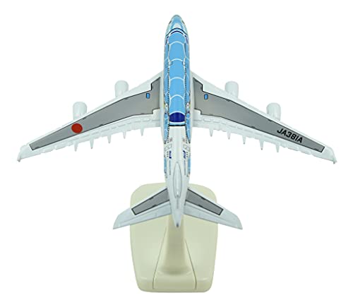 TANG DYNASTY(TM) 1:500 15cm A380 ANA Sea Turtle Metal Airplane Model Plane Toy Plane Model (Blue)