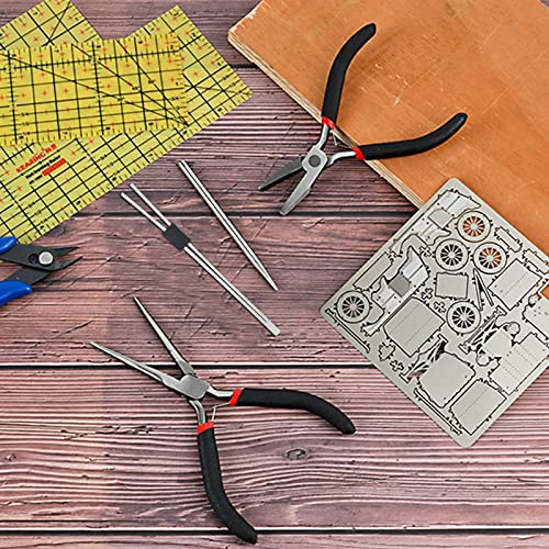 Worldity 10 Metal DIY Model Kit Tool, Metal DIY Model Tool Set, Includes Tab Edge Cylinder Cone Shape Bending Assist Tools, Pliers and Metal Tweezers for 3D Metal Jigsaw Puzzles Model Basic Building