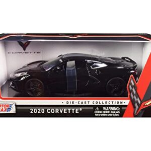 Motormax Toy 2020 Chevy Corvette C8 Stingray Black with Gray Stripes 1/24 Diecast Model Car by Motormax 79360 (79360bk)