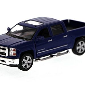 KiNSMART Chevy Silverado (2014) LTZ Crew Cab 4x4 1/46 Scale Diecast Metal Model - Blue