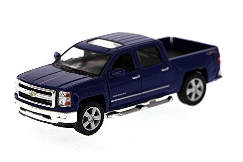 KiNSMART Chevy Silverado (2014) LTZ Crew Cab 4x4 1/46 Scale Diecast Metal Model - Blue