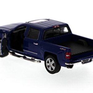 KiNSMART Chevy Silverado (2014) LTZ Crew Cab 4x4 1/46 Scale Diecast Metal Model - Blue