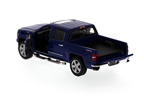 KiNSMART Chevy Silverado (2014) LTZ Crew Cab 4x4 1/46 Scale Diecast Metal Model - Blue