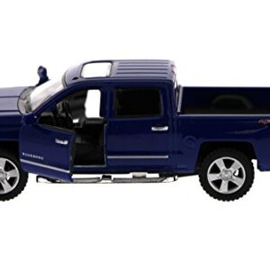 KiNSMART Chevy Silverado (2014) LTZ Crew Cab 4x4 1/46 Scale Diecast Metal Model - Blue