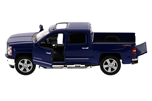 KiNSMART Chevy Silverado (2014) LTZ Crew Cab 4x4 1/46 Scale Diecast Metal Model - Blue