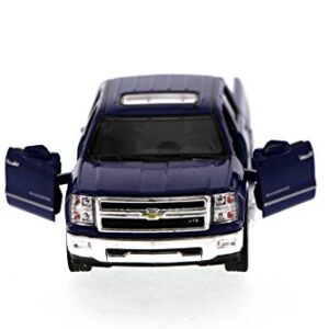 KiNSMART Chevy Silverado (2014) LTZ Crew Cab 4x4 1/46 Scale Diecast Metal Model - Blue