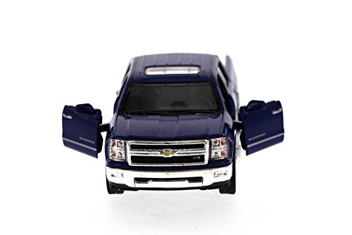 KiNSMART Chevy Silverado (2014) LTZ Crew Cab 4x4 1/46 Scale Diecast Metal Model - Blue