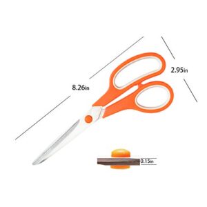 Multipurpose Scissors ,Stainless Steel Comfort Grip Handles，Sturdy Sharp Scissors for Office Home School Sewing Fabric Craft Supplies,Pack of 5，Right/Left Handed