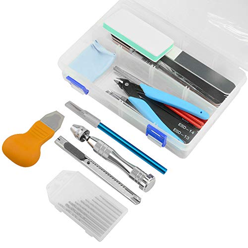 XINGYHENG 41Pcs Modeler Basic Tools Craft Set Compatible with Gundam Model Tools Kit with Plastic Box Hobby Model Assemble Building Repairing and Fixing DIY Craft Kit