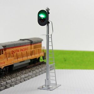 JTD433GR 2PCS Model Railroad Train Signals 2-Lights Block Signal 1:43 O Scale 12V Green-Red Traffic Lights for Train Layout New