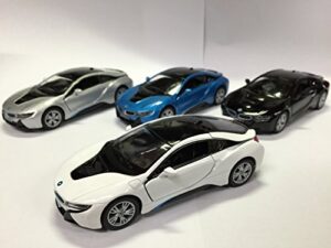 kinsmart bmw i8 setof4 5″ 1:36 scale die cast metal model toy car w/ pullback action