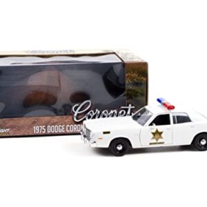 1975 Coronet White Hazzard County Sheriff 1/24 Diecast Model Car by Greenlight 84104