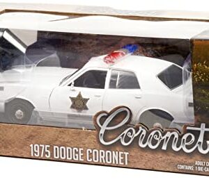 1975 Coronet White Hazzard County Sheriff 1/24 Diecast Model Car by Greenlight 84104