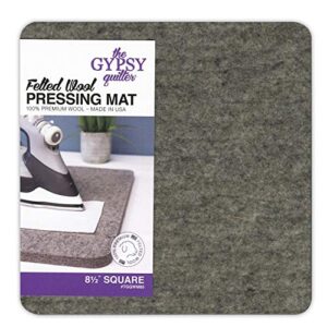 gypsy quilter felted wool pressing mat 8.5″x8.5″x0.5″, made in usa