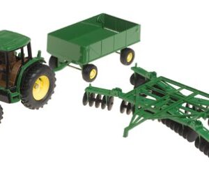 ERTL John Deere 6410 Tractor With Barge Wagon And Disk (1:32 Scale) , Green