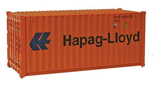 Walthers SceneMaster HO Scale Model of Hapag Lloyd (Orange, Blue) 20' Corrugated Container,949-8055