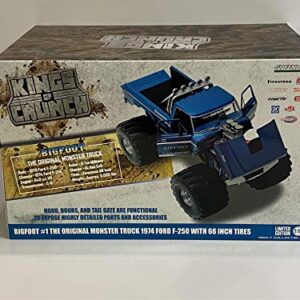 Kings of Crunch - Bigfoot #1-1974 Ford F-250 Diecast Monster Truck with 66-Inch Tires in 1:18 Scale