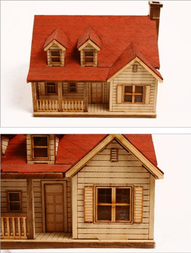 DESKTOP Wooden Model Kit Western House 2 by Young Modeler